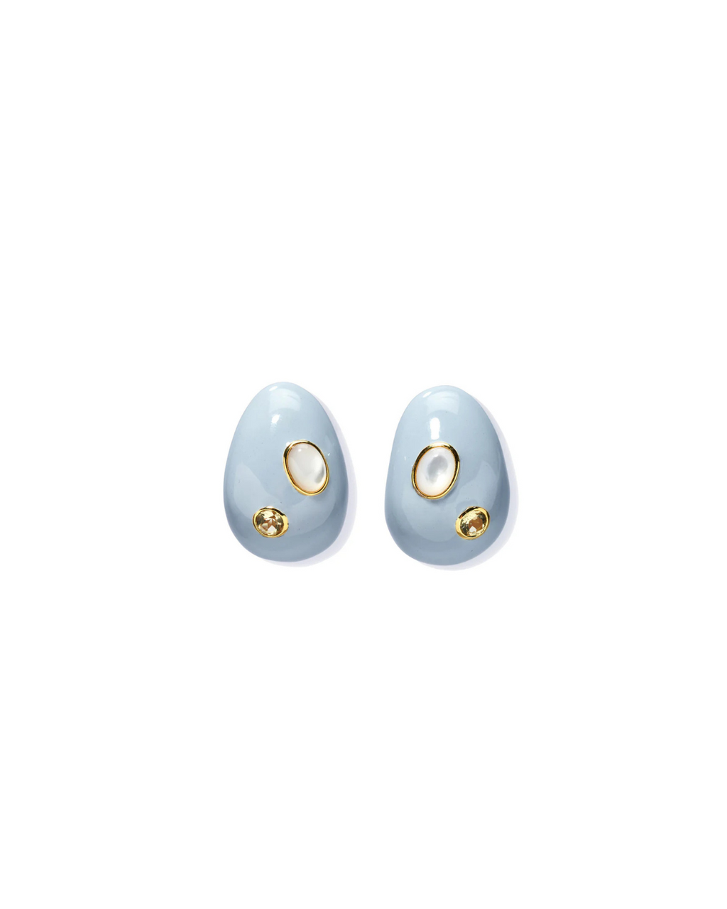 MINI ARP EARRINGS IN STUDDED MIST – FEBE Clothing